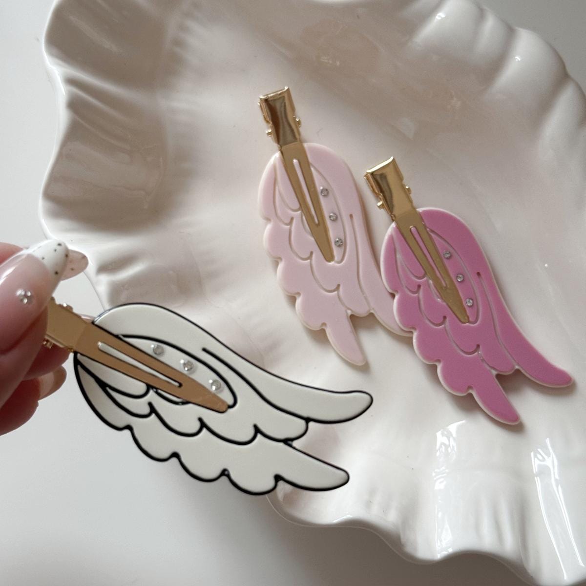 Angel Wing Hair Clip Rhinestone Wedding Elegant | ArtGalleryZen