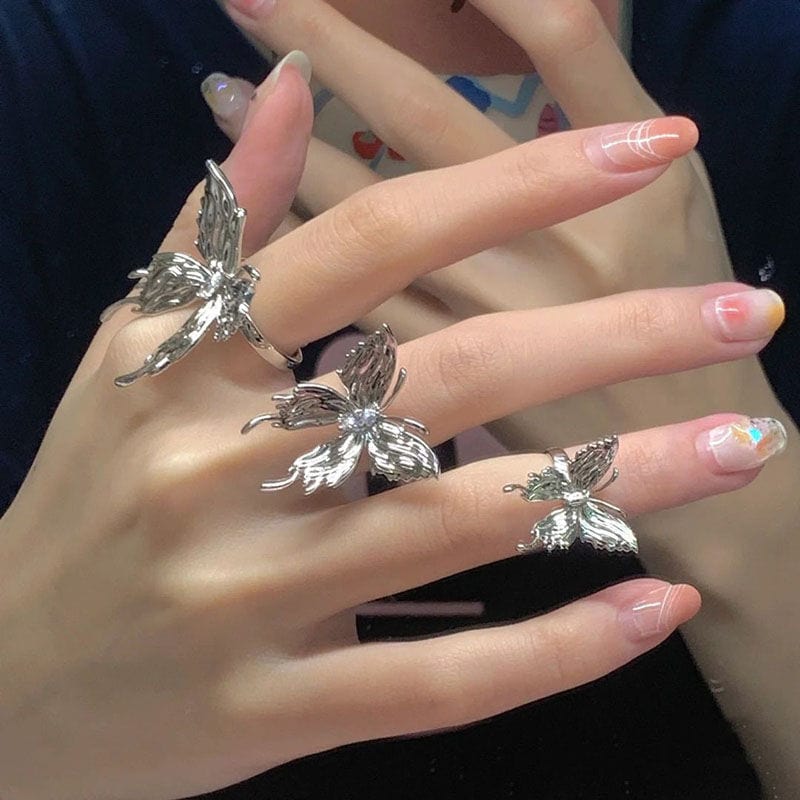 Best Geometric Three Butterflies Ring Set – ArtGalleryZen